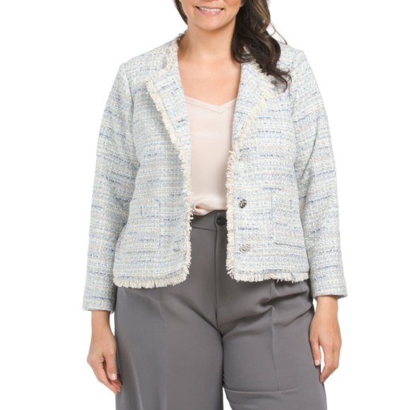 Rachel Zoe | Jackets & Coats | Rachel Zoe Multicolor Plus Tweed Boucle ...